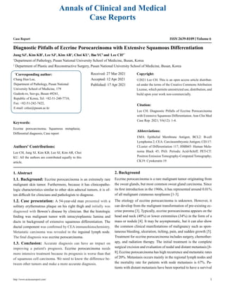 Diagnostic pitfalls of eccrine porocarcinoma with extensive squamous ...