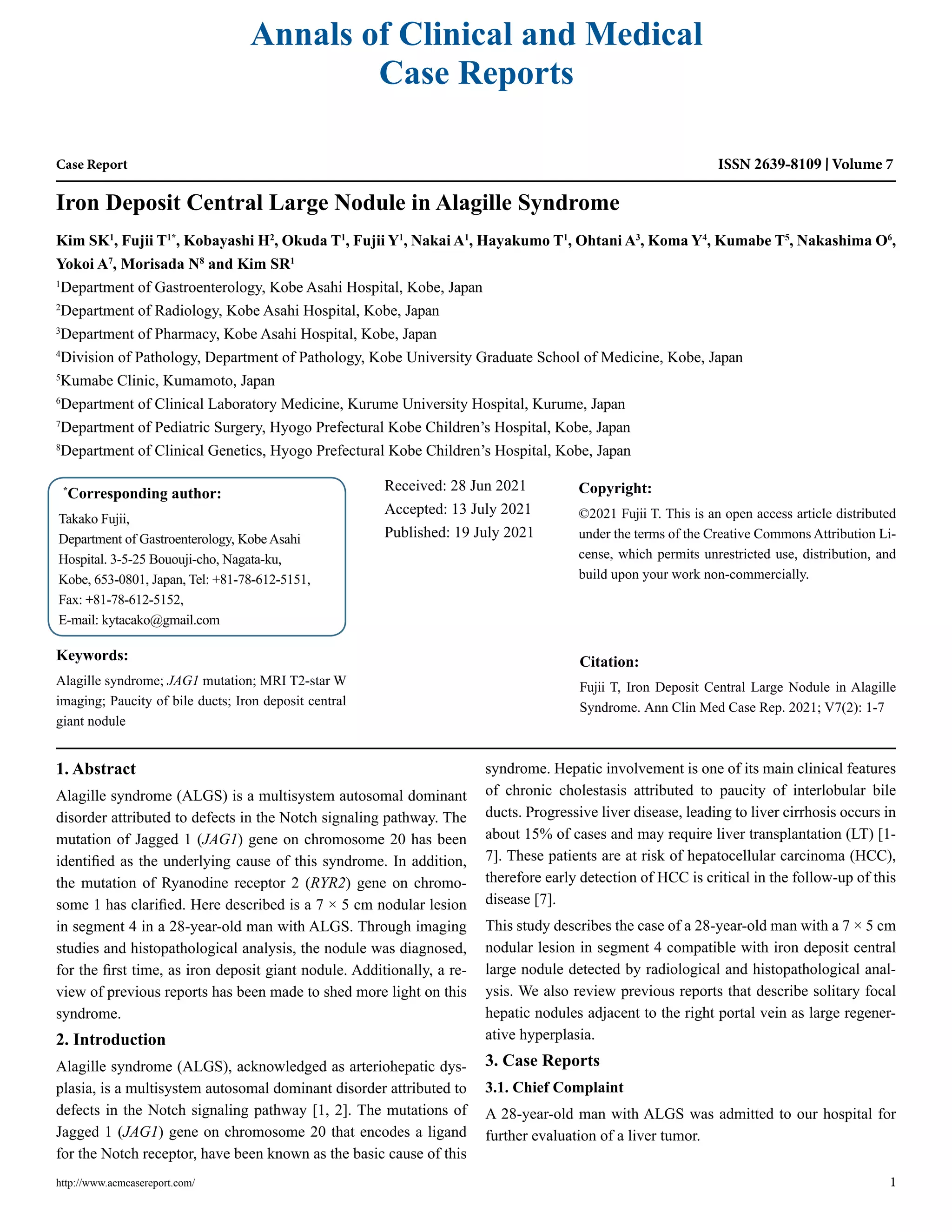 Iron deposit central large nodule in Alagille syndrome | PDF