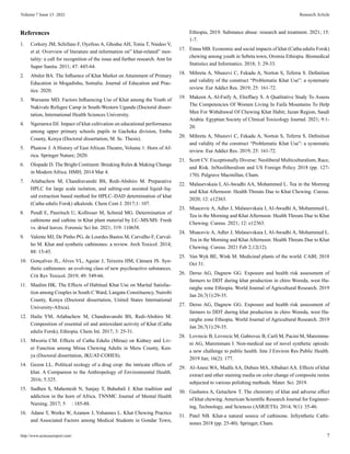 Catha Edulis Forsk and Its Adverse Effects On Health: Current and ...