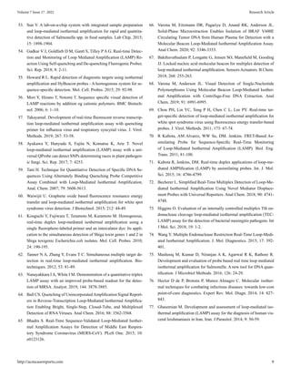 Loop –Mediated Isothermal Amplification (LAMP) Based POINT-OF-CARE for Rapid Detection of ...