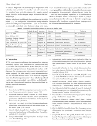 Primary Hemangiopericytoma in Parietal Bone: Literature Review and Case ...