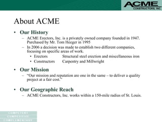 Acme Carpentry 09 V2 | PPT | Construction Industry | Industries