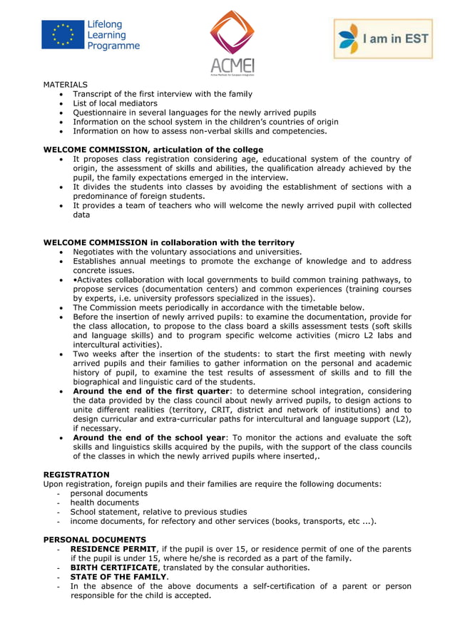 Acmei school welcome protocol | PDF
