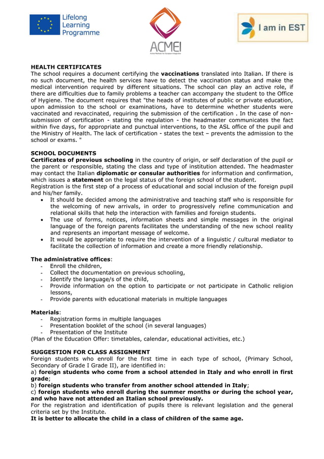 Acmei school welcome protocol | PDF