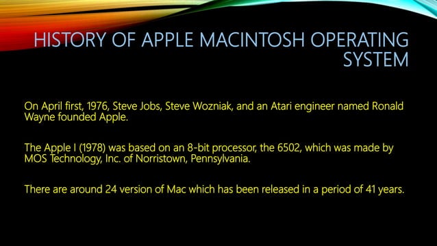 History of Operting System Windows and a simple comparision | PPT