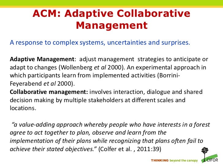 Linking research to action: gender and adaptive collaborative managem…