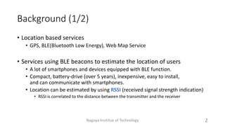 Global Map Matching using BLE Beacons for Indoor Route and Stay ...