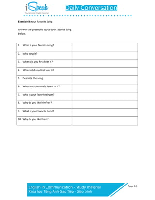 Chapter 11 unit 3. i'm listening to... | PDF