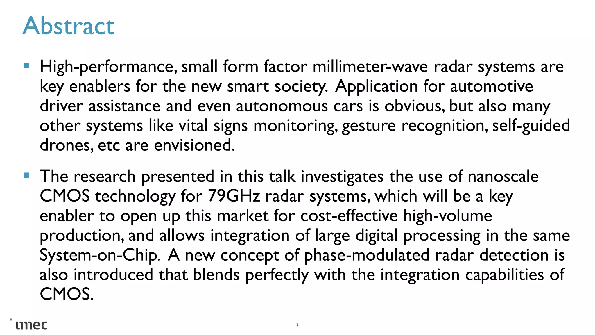 A CMOS 79GHz PMCW radar SOC | PDF | Digital Audio | Computer Software ...