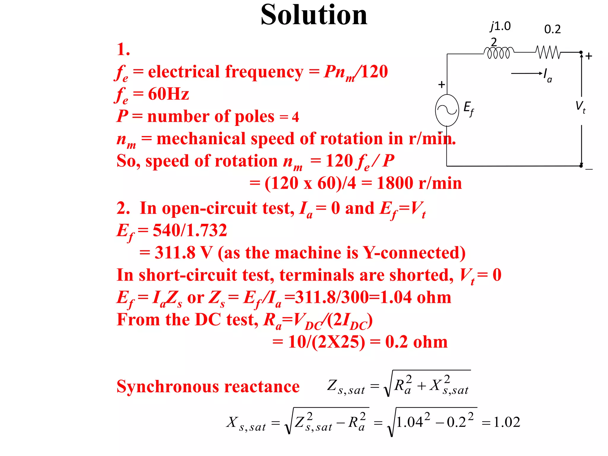 DETERMINATION OF VOLTAGE REGULATION METHOD OF SYNCHRONOUS MACHINE | PPT