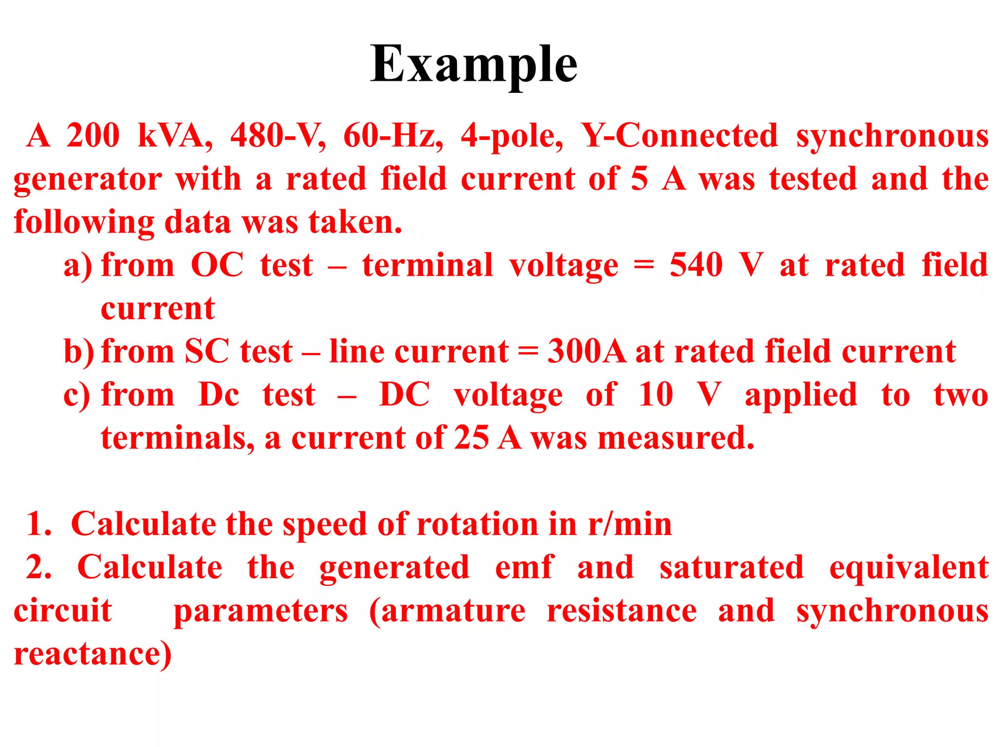 DETERMINATION OF VOLTAGE REGULATION METHOD OF SYNCHRONOUS MACHINE | PPTX