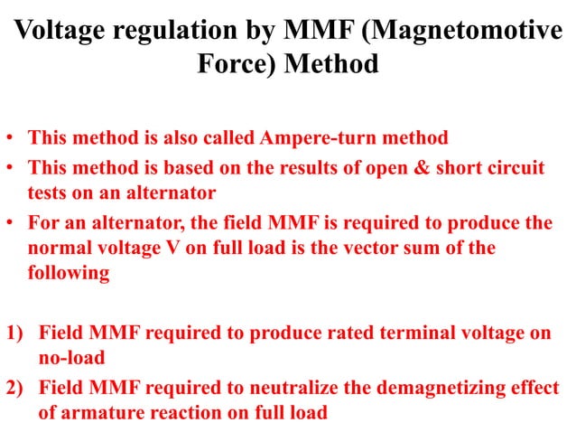 Determination Of Voltage Regulation Method Of Synchronous Machine
