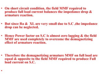 DETERMINATION OF VOLTAGE REGULATION METHOD OF SYNCHRONOUS MACHINE | PPTX