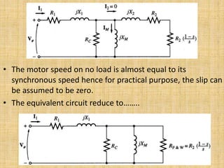 No-load & blocked rotor test, Equivalent circuit, Phasor diagram | PPTX