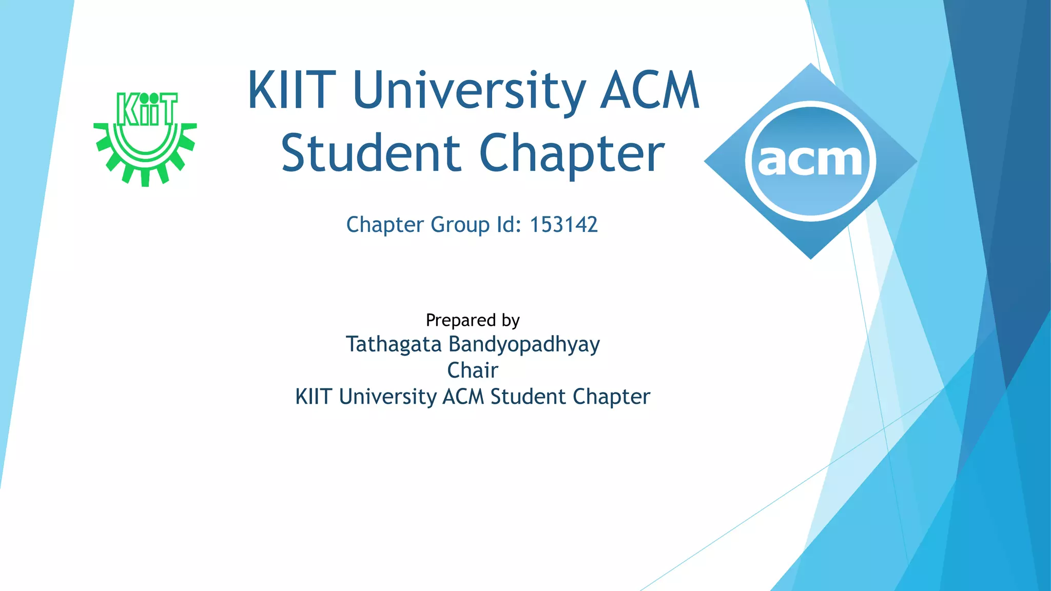 KIIT University ACM Student Chapter | PDF