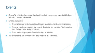 KIIT University ACM Student Chapter | PDF