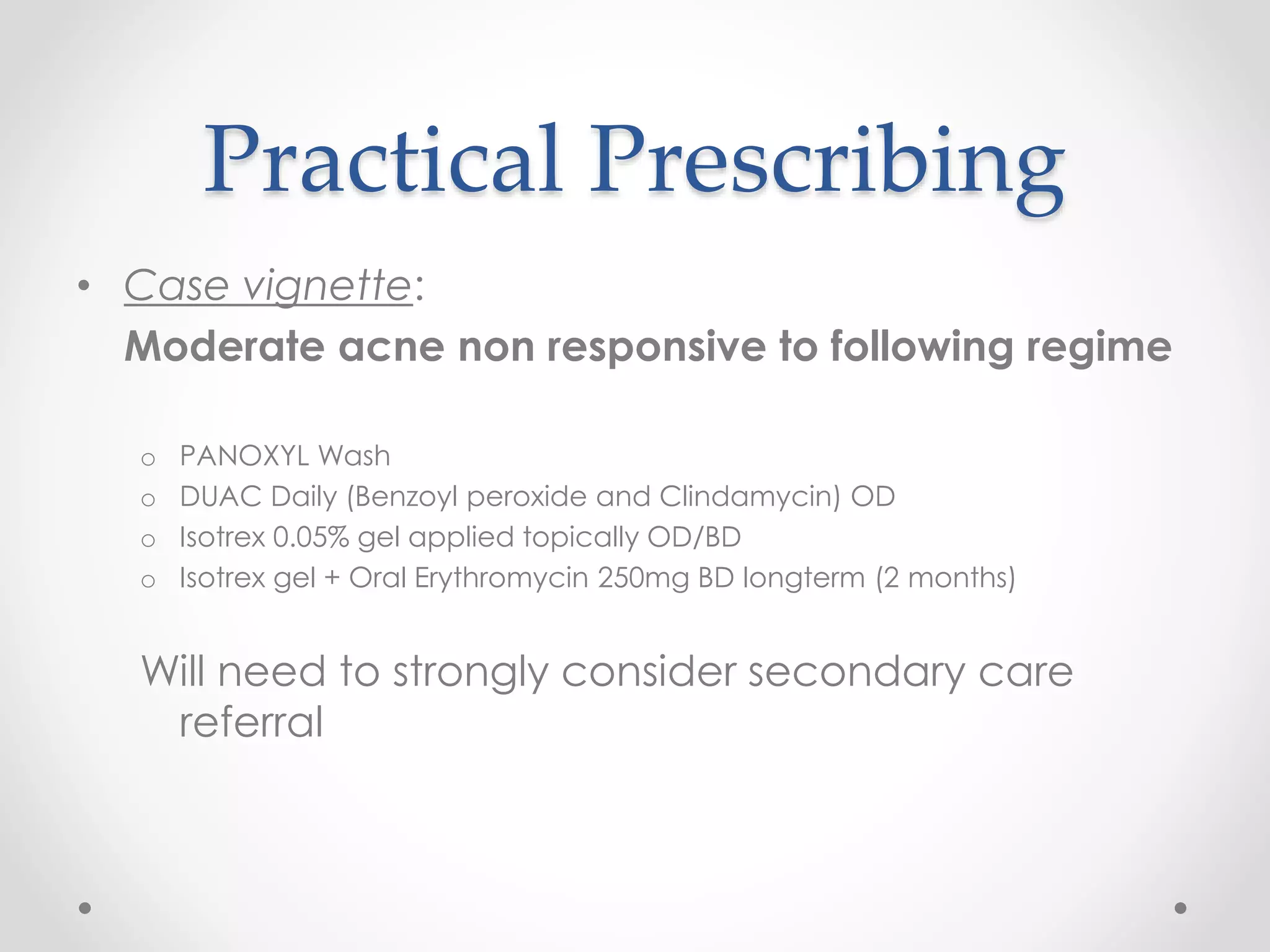 Acne management in primary care | PPTX
