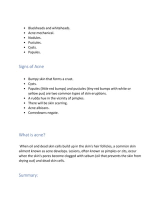 Acne skin cause1.pdf | Skin Care | Beauty