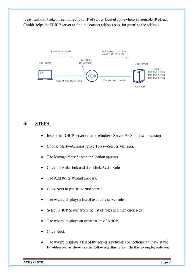 ACN Microproject .pdf | Computer Networking | Computing