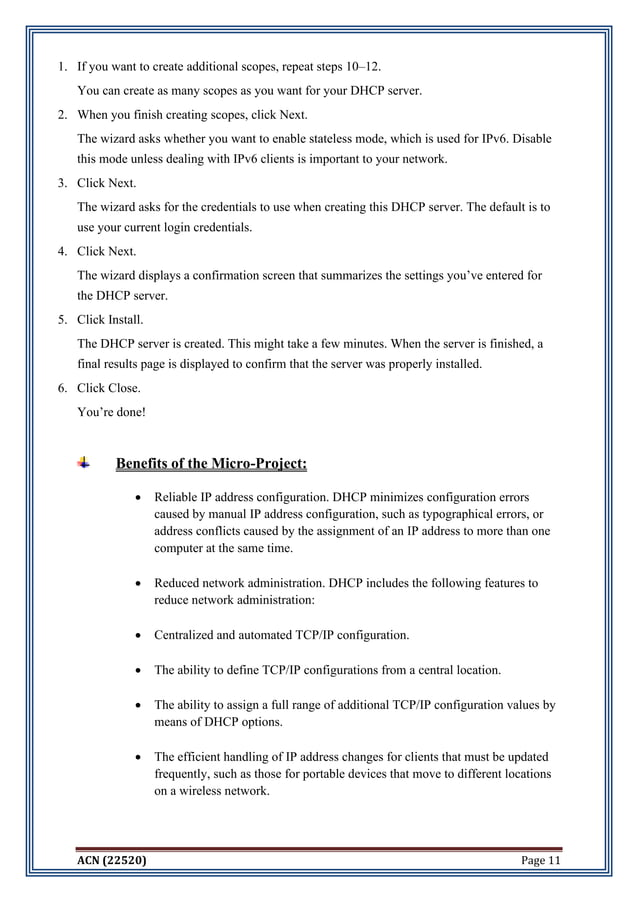 ACN Microproject .pdf | Computer Networking | Computing