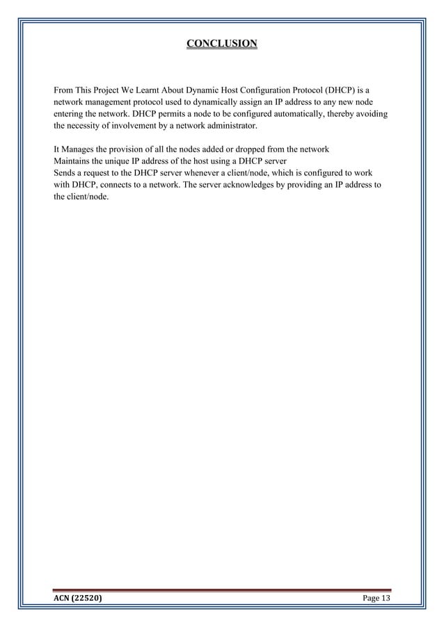 ACN Microproject .pdf | Computer Networking | Computing