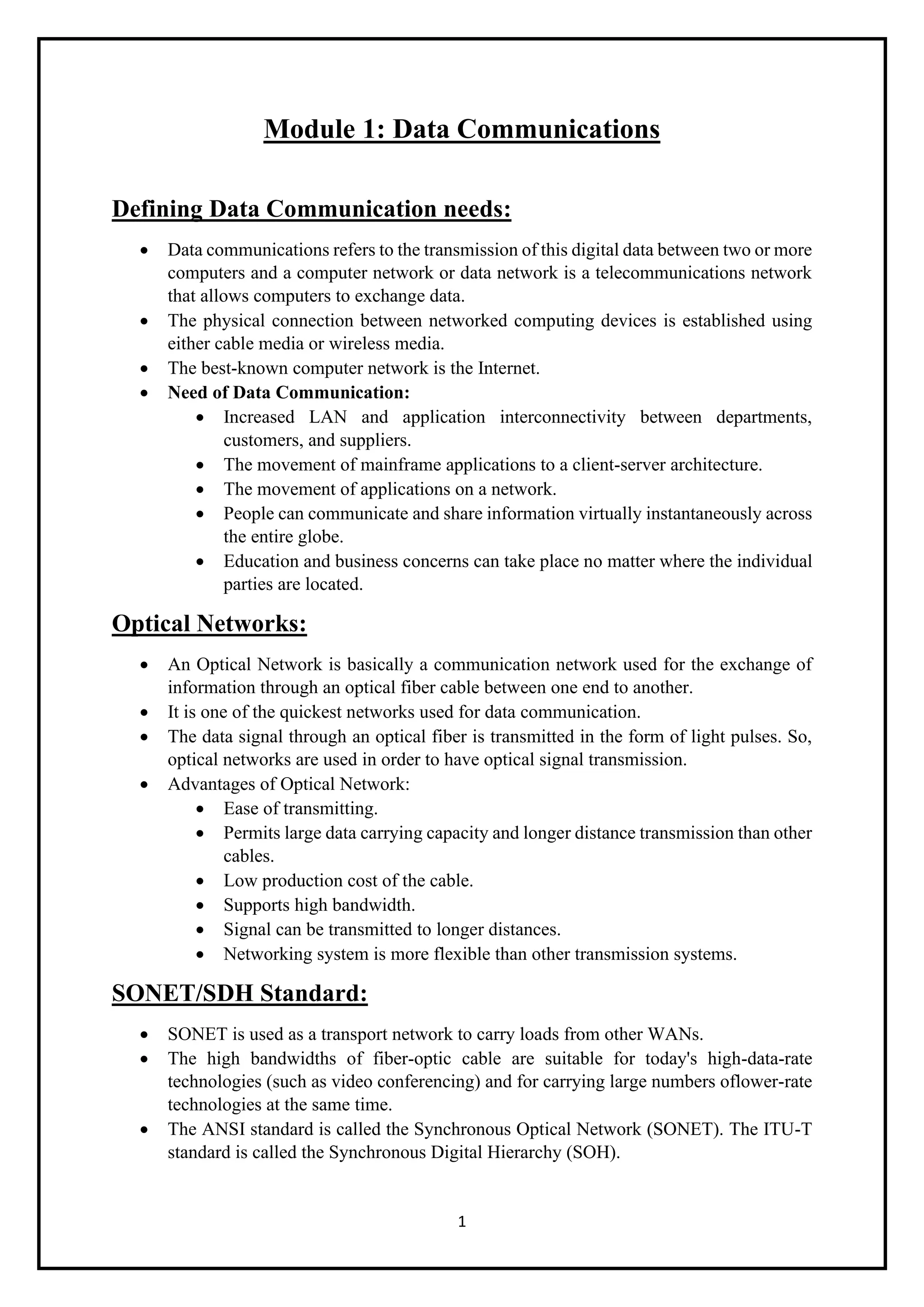 Data Communications and Optical Network - Forouzan | PDF