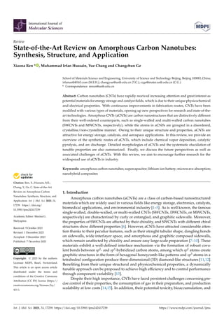 Amorphous Carbon Nanotube, Synthesis, Characterization, properties | PDF