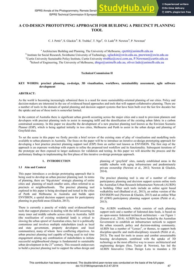 A Co-Design Prototyping Approach For Building A Precinct Planning Tool | PDF
