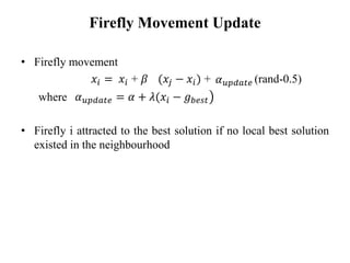 ACO, Firefly, Modified Firefly, BAT, ABC algorithms | PPT