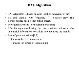ACO, Firefly, Modified Firefly, BAT, ABC algorithms | PPT