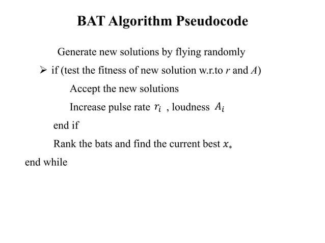 Aco Firefly Modified Firefly Bat Abc Algorithms Ppt