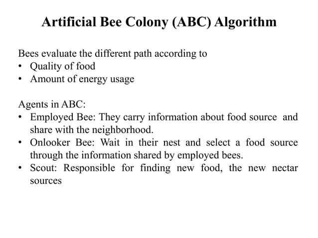 Aco Firefly Modified Firefly Bat Abc Algorithms Ppt