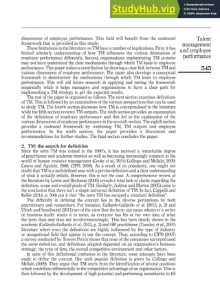A Coalesced Framework Of Talent Management And Employee Performance For ...