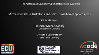 Microcredentials in Australian universities: Cross-border opportunities | PPT