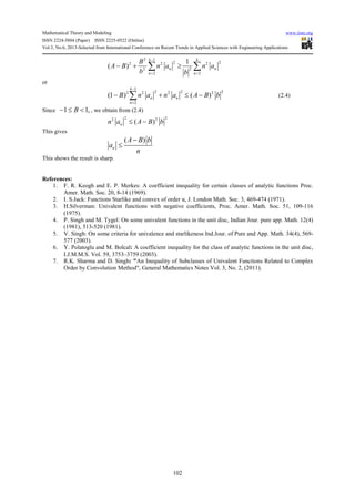 A coefficient inequality for the starlike univalent functions in the unit disc with two fixed ...