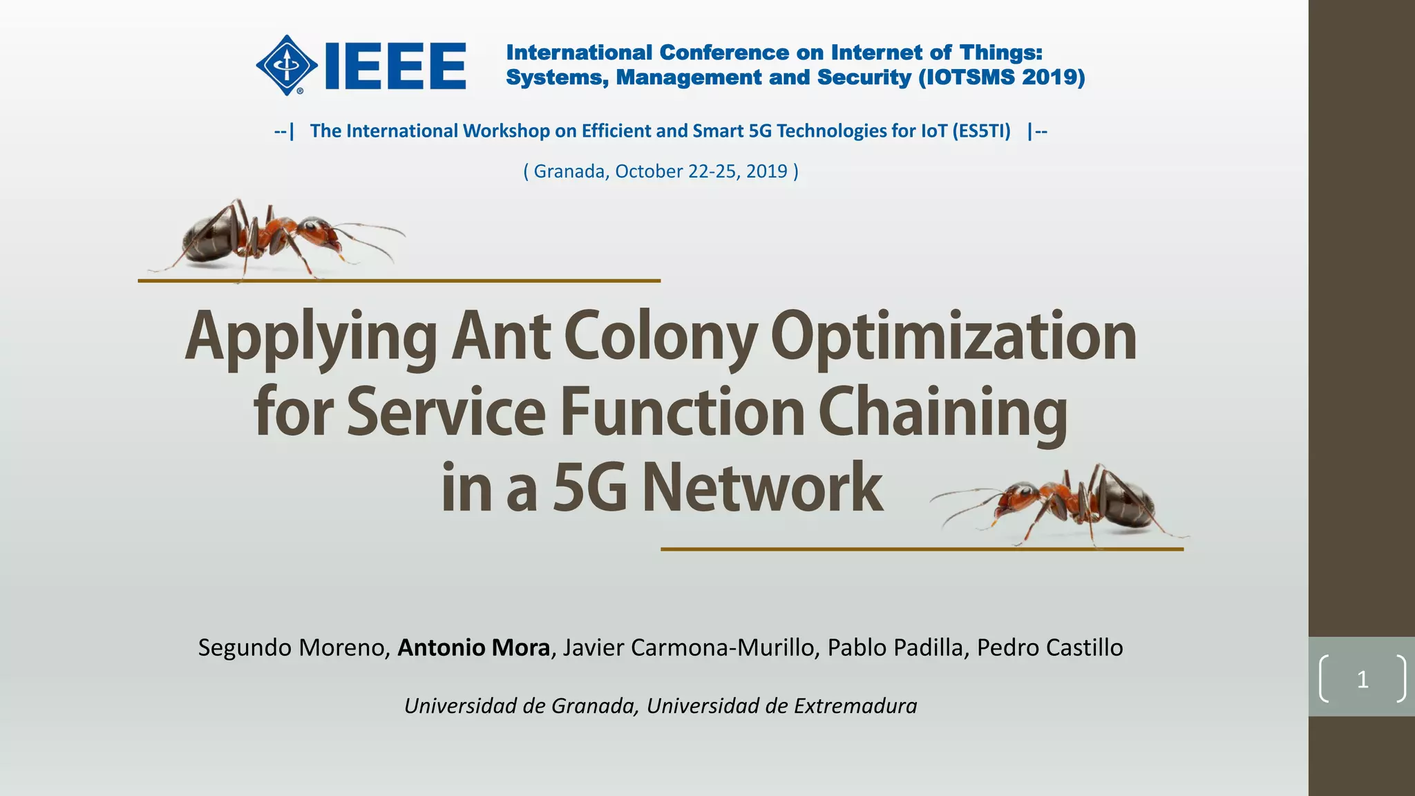 Applying Ant Colony Optimization for Service Function Chaining in a 5G ...
