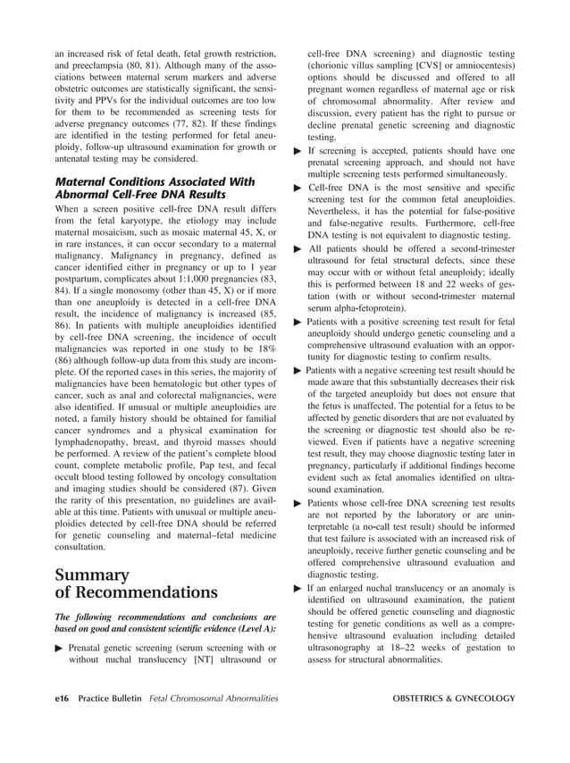 ACOG screening for fetal chromosomal abnormalities 2020 | PDF