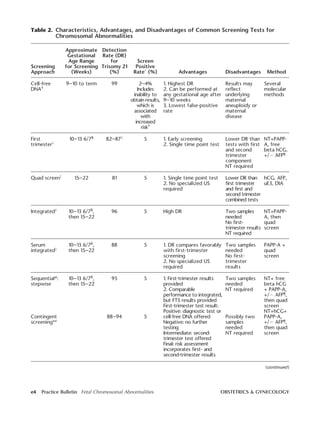 ACOG screening for fetal chromosomal abnormalities 2020 | PDF