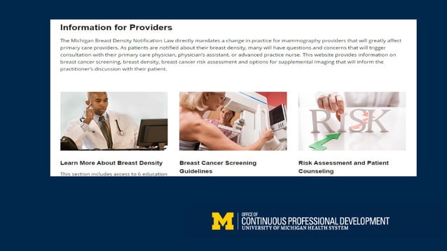 ACOG breast density notification in mammograms | PPT