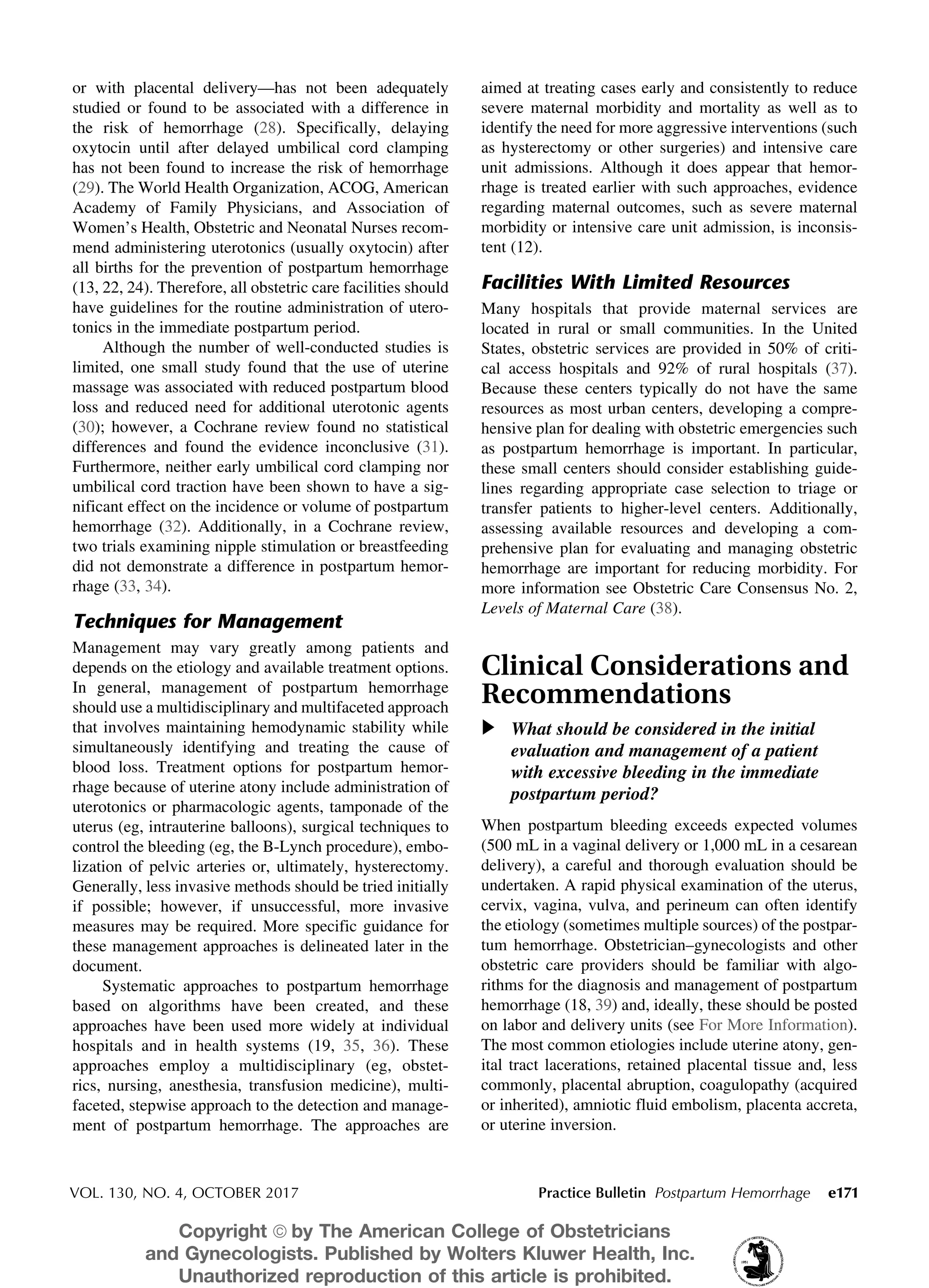 Acog hemorragia posparto acog 2017 | PDF