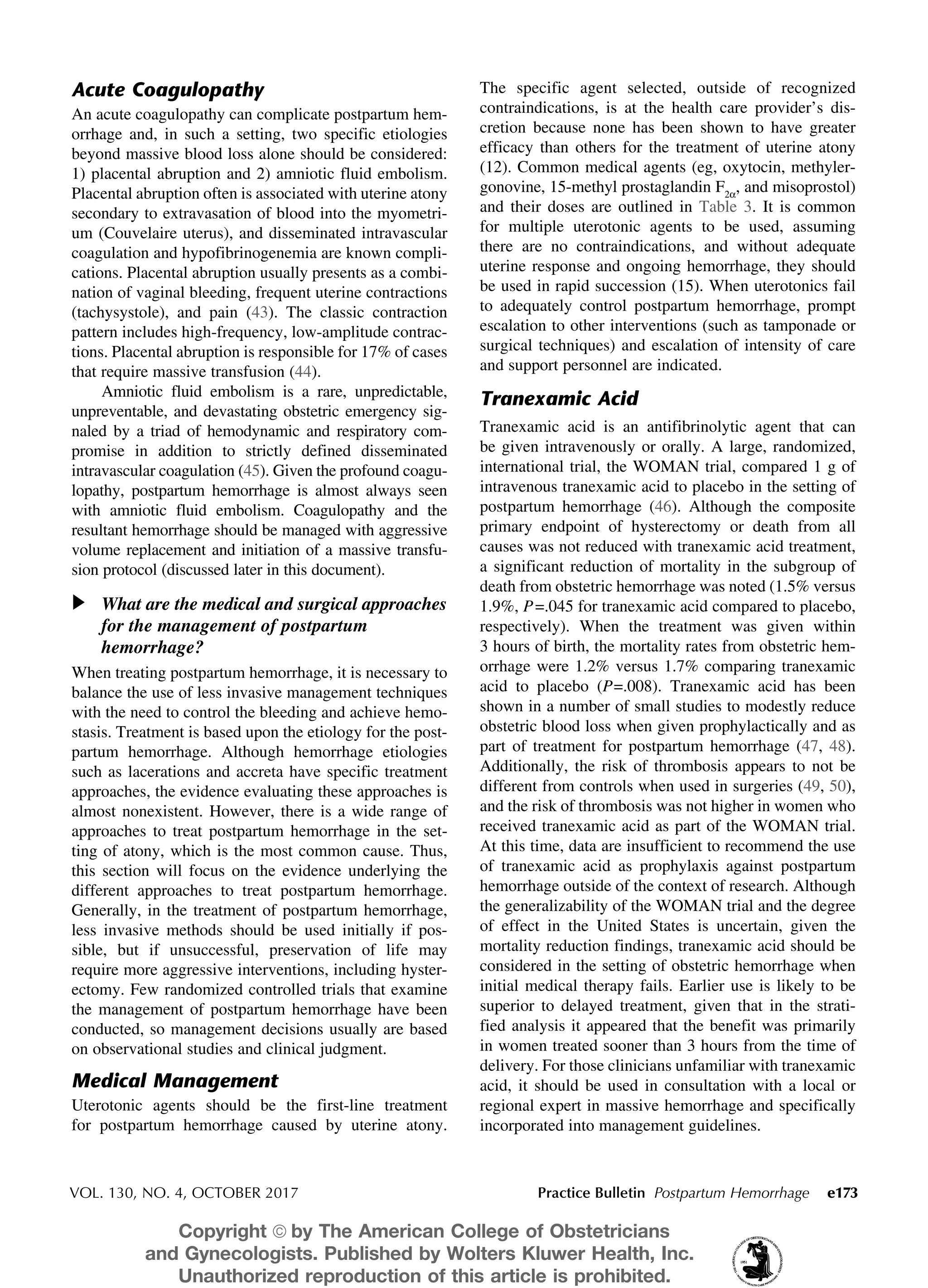 Acog hemorragia posparto acog 2017 | PDF