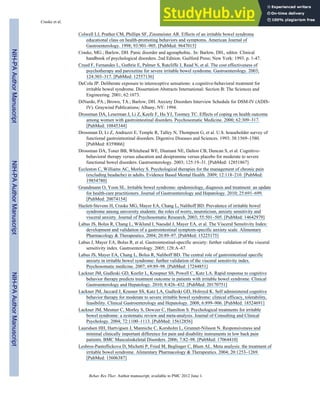 A Cognitive-Behavioral Treatment For Irritable Bowel Syndrome Using Interoceptive Exposure To ...