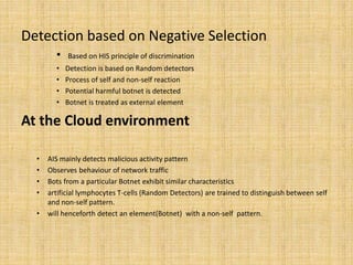 A Cognitive Approach for Botnet Detection in the Cloud Using Artificial Immune Syste | PPT