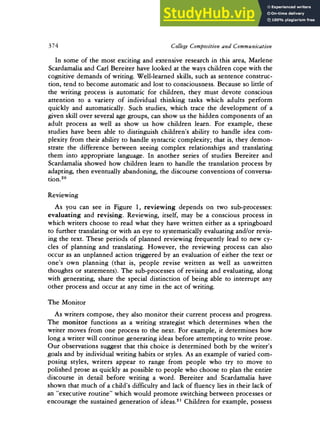 A Cognitive Process Theory Of Writing | PDF