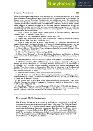 A Cognitive Process Theory Of Writing | PDF