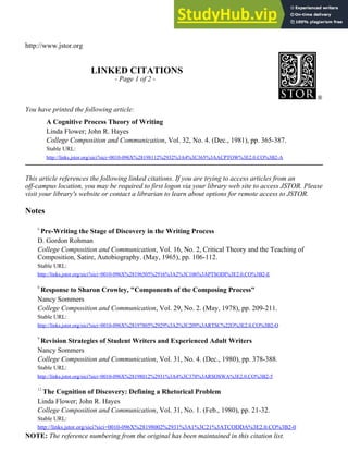 A Cognitive Process Theory Of Writing | PDF