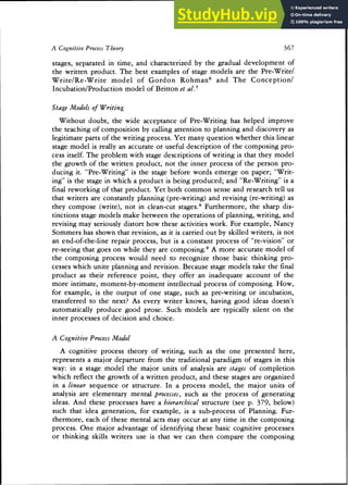 A Cognitive Process Theory Of Writing | PDF