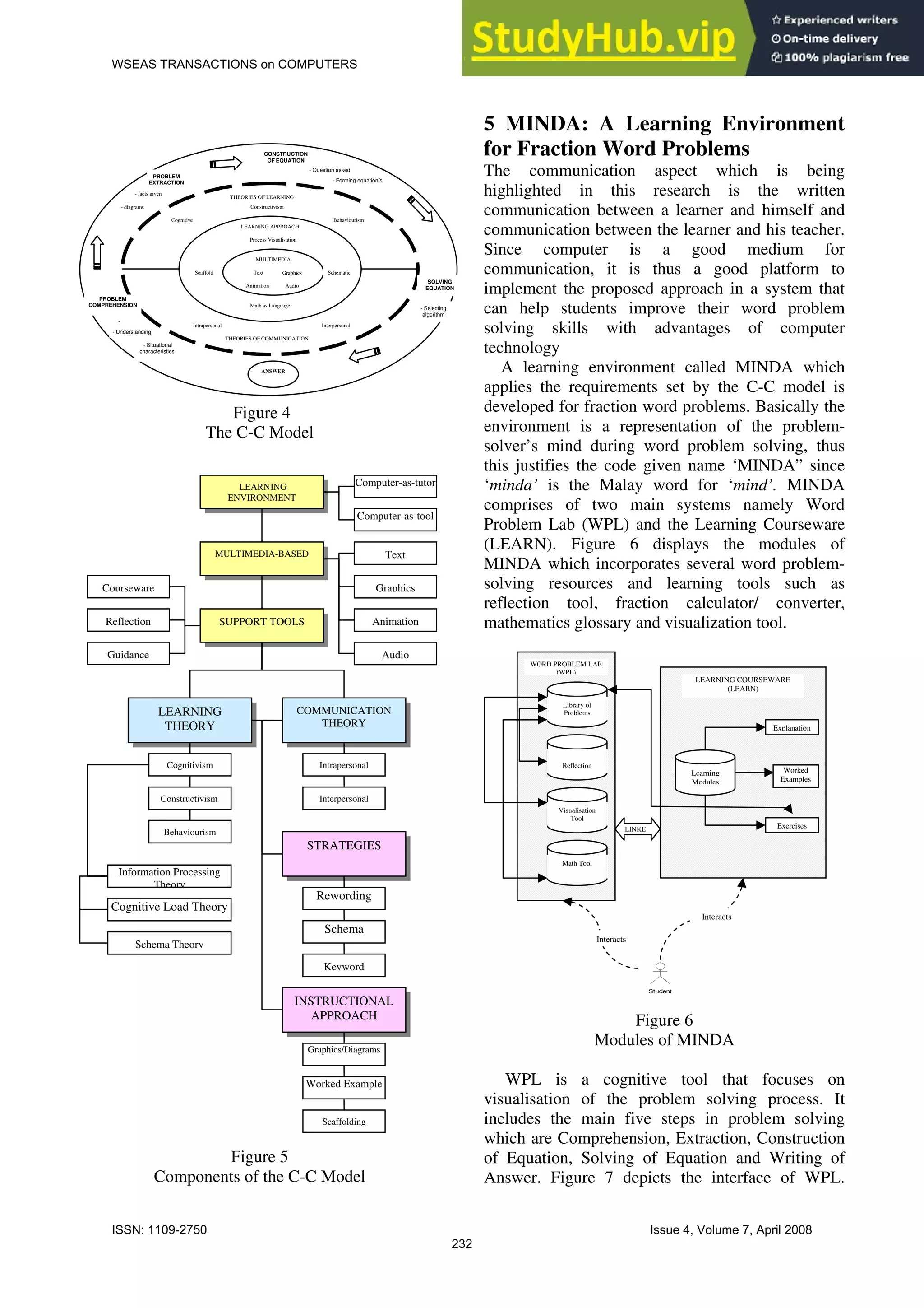 A Cognitive Tool To Support Mathematical Communication In Fraction Word ...