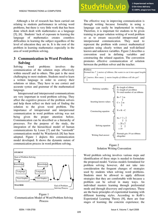 A Cognitive Tool To Support Mathematical Communication In Fraction Word ...