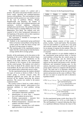 A Cognitive Tool To Support Mathematical Communication In Fraction Word Problem Solving | PDF ...